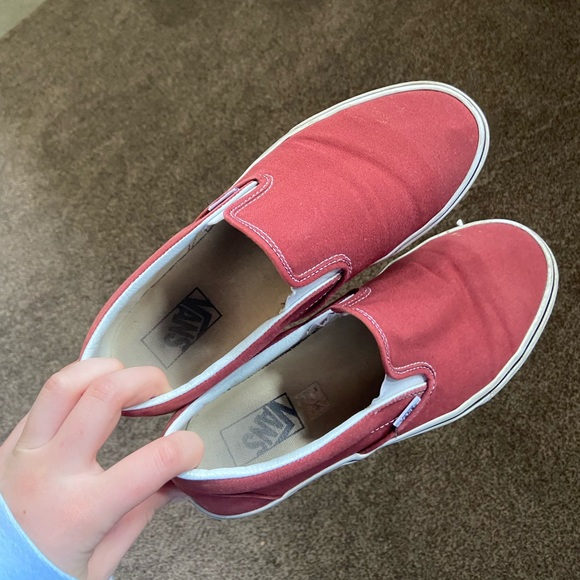 Vans | Shoes | Maroon Custom Slip On Vans | Poshmark